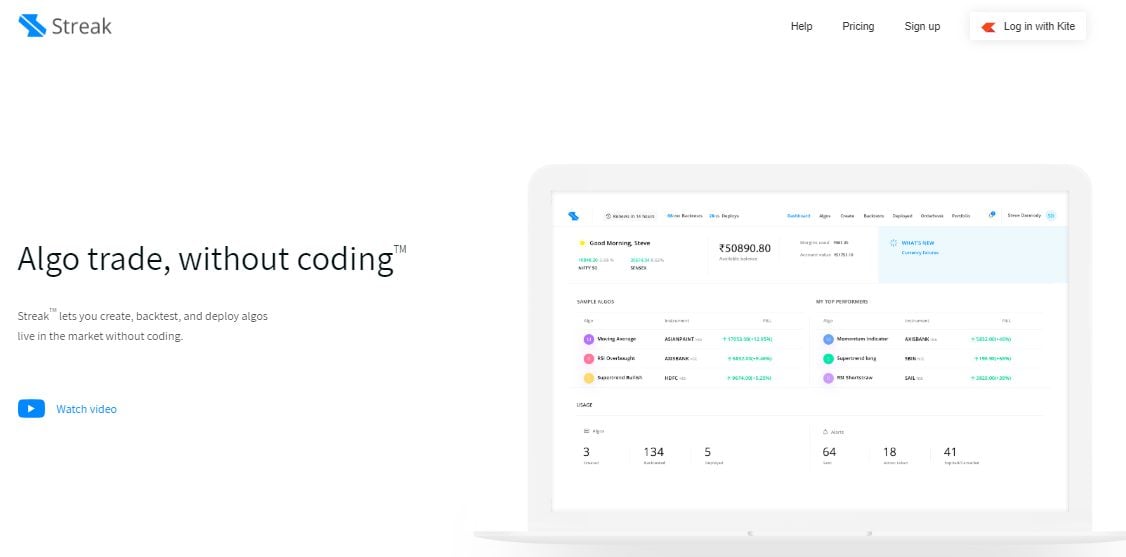 Zerodha Streak Algo Trading Platform – Review, Features, Charges & more – Top 10 stock brokers ...